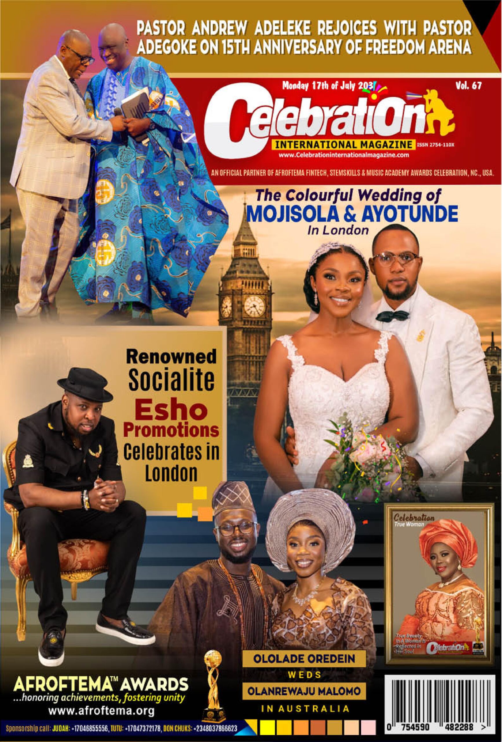67th Edition Celebration International Magazine UK Monday 17th July 2023
